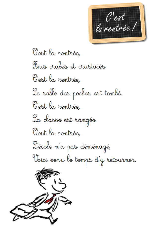 Chansons et comptines sur la rentrée des classes et l’école