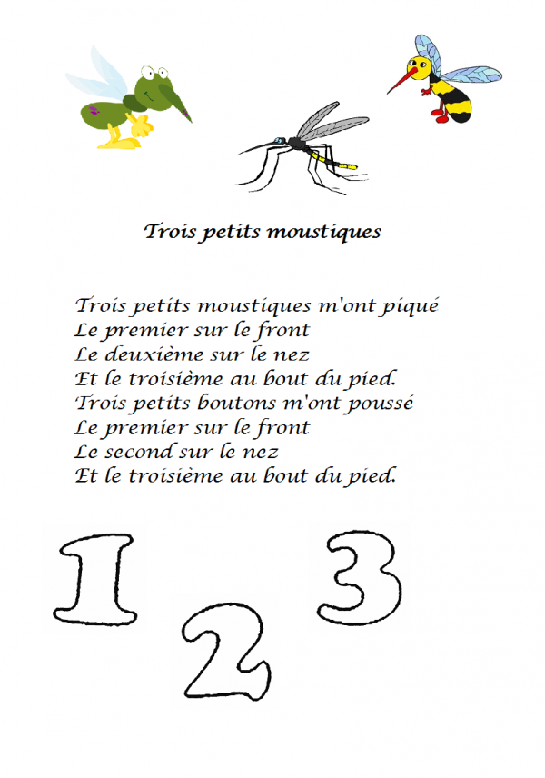 Poésie C'est l'été (Trois petits moustiques) de Thérèse Baudet - C'est ...