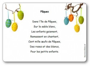 Comptine Pâques - Paroles illustrées de la comptine "Pâques" à imprimer