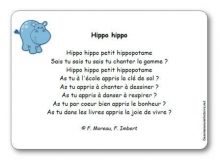 Comptine L’hippopotame - Paroles illustrées à imprimer de la comptine ...