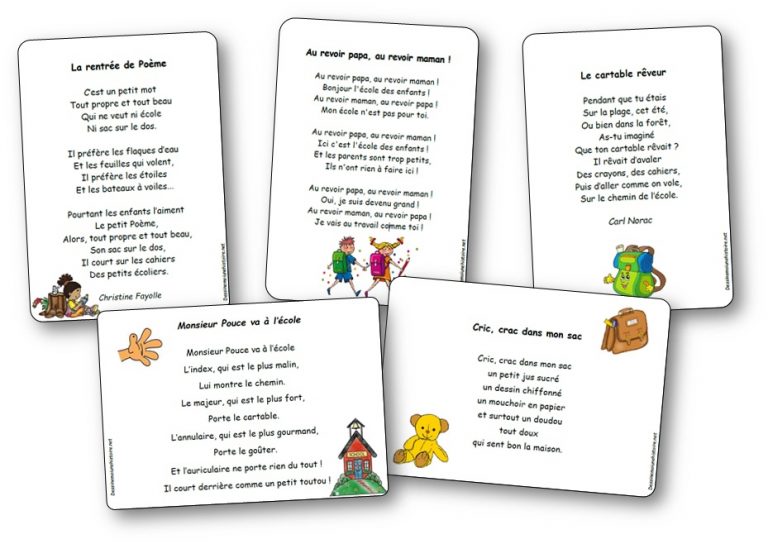 Chansons, comptines et poésies sur la rentrée des classes