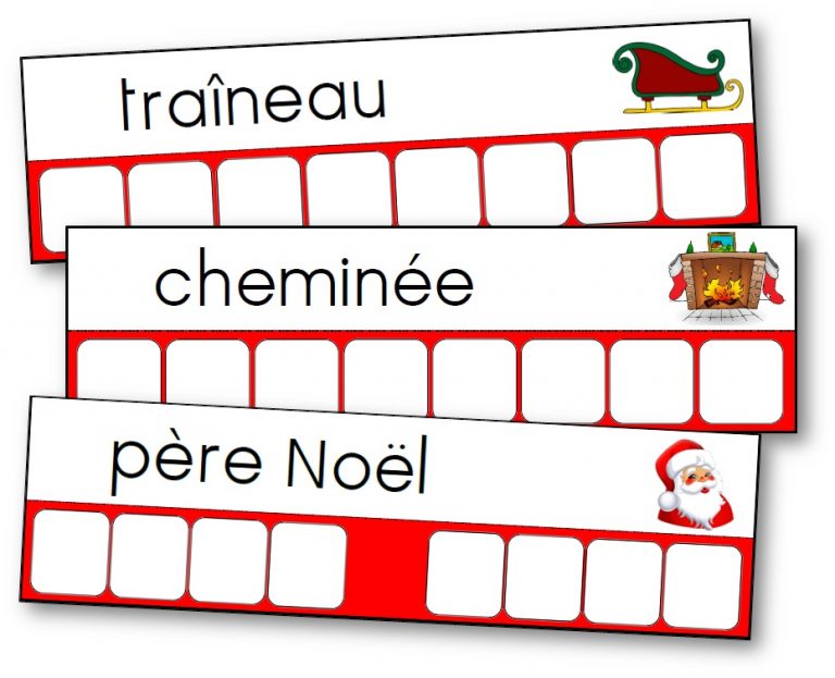 L'atelier des mots sur le thème de Noël - Ecriture des mots de Noël