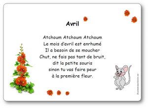 Comptine Avril - Paroles illustrées de la comptine "Avril" à imprimer