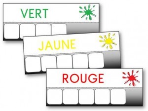 Atelier des mots pour apprendre à écrire le nom des couleurs