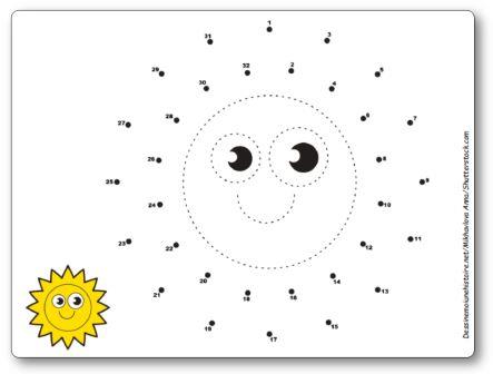 Jeux de points à relier : c'est l'été ! - Jeu de points à points faciles