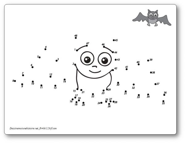 Jeux de points à relier pour Halloween - Points à relier Halloween à ...