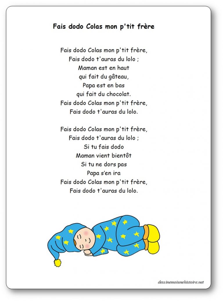 Berceuse "Fais dodo Colas mon p'tit frère" - Paroles de la chanson Fais ...