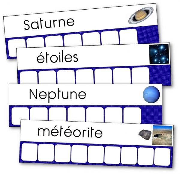 Atelier des mots sur le thème de la conquête spatiale et l'Univers