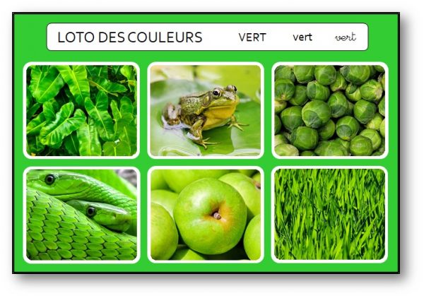 Le loto des couleurs - Jeu pour s'initier aux couleurs en maternelle