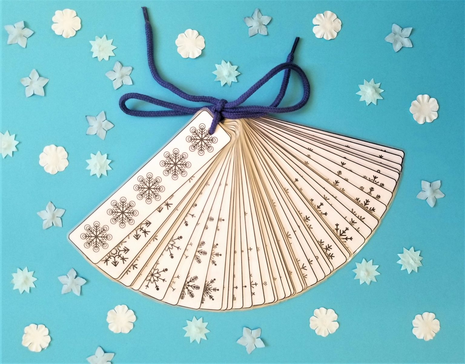 Cartes et bandes graphiques des flocons de neige - Dessins à imprimer