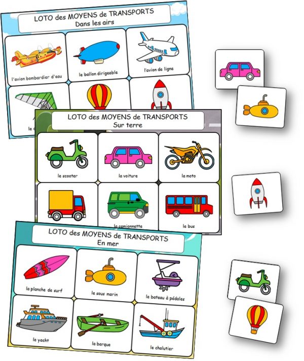 Le loto des moyens de transport Loto des moyens de transport - Sur ...