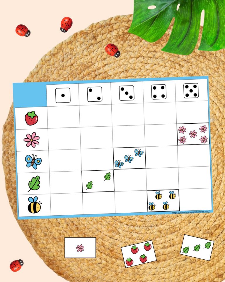 Tableaux à double entrée maternelle – Thème du printemps à imprimer