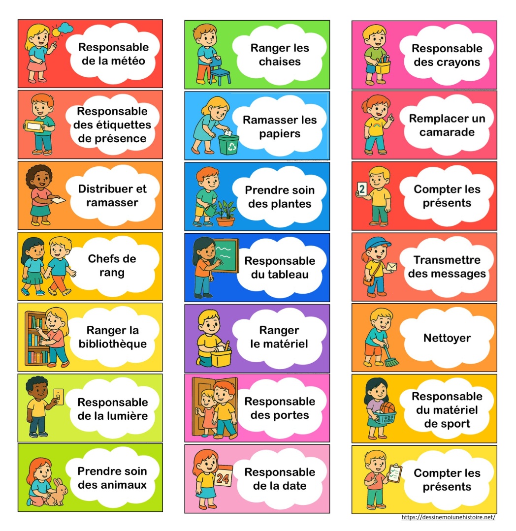 21 étiquettes de responsabilité en maternelle – PDF